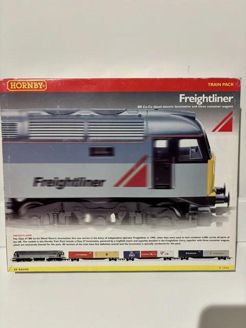 HORNBY R2080 OO Gauge Freightliner Train Pack Class 47 & 3x Container ...