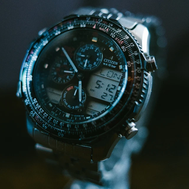 CITIZEN PROMASTER NAVIHAWK C300-Q00192 42mm 100m World Time slide rule ...