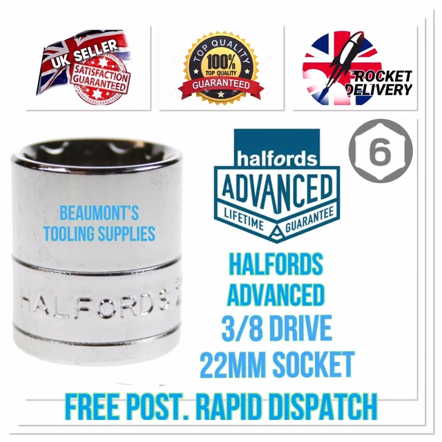 HALFORDS ADVANCED 22MM HI-TORQ 6 Point Socket 3/8 Drive Standard *FREE ...