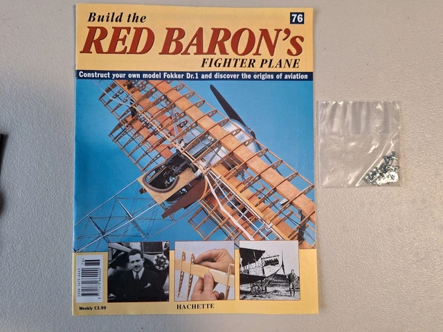 HACHETTE BUILD THE Red Baron's Fighter Plane, numero 76 con parti EUR 4 ...