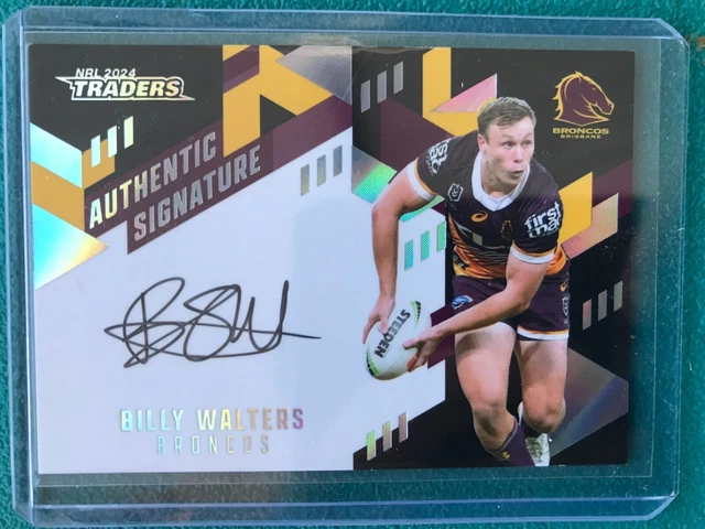 2024 NRL TRADERS Titanium Authentic Signature Black Billy Walters Ab 01 ...