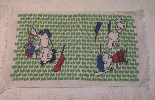 VTG 70'S PEANUTS Snoopy Charlie Brown Lucy Bath Towel Utica J.P ...