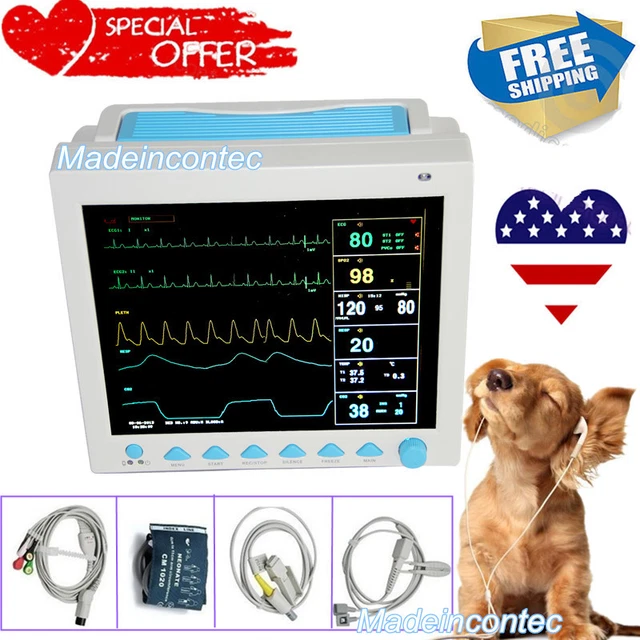 VETERINARY ICU/CCU VITAL Signs Patient monitor,6 parameters,Big Screen ...