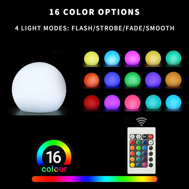 LED BALL LIGHT Sphere Lamp Color Changing Mood Light with Remote for In ...