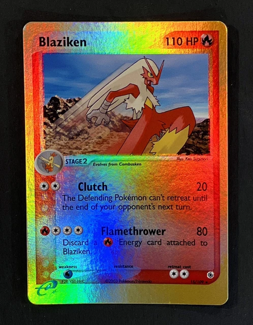 2003 POKEMON BLAZIKEN Ex Ruby & Saphir REVERSE HOLO Rare 15/109 e ...