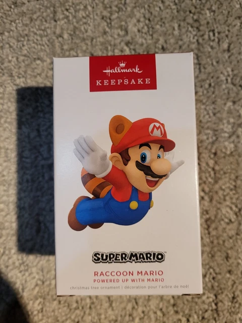 2022 HALLMARK SUPER Mario Raccoon Mario Powered Up With Mario Keepsake ...