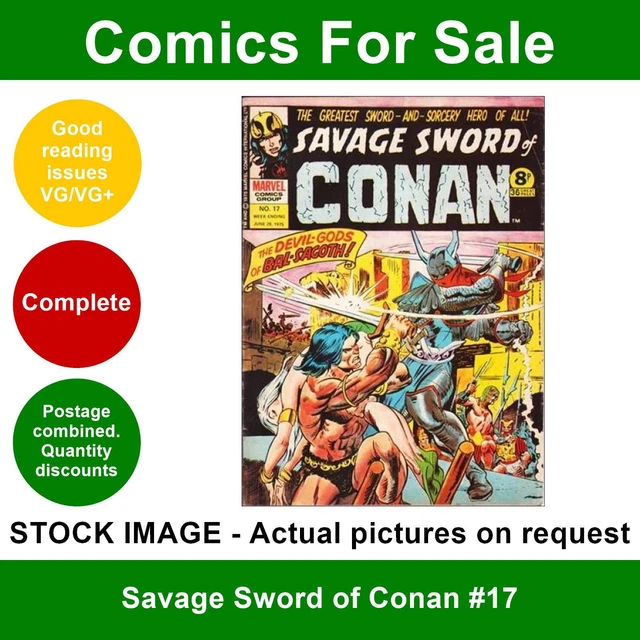 SAVAGE SWORD OF Conan #17 comic - VG/VG+ 28 June 1975 - Marvel UK EUR 4 ...