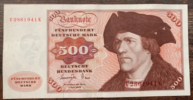 500 DM DEUTSCHE Mark Schein Banknote von 1977 schöne Erhaltung EUR 409 ...