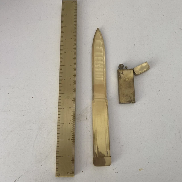 RARE VINTAGE ANTIQUE lighter ruler letter opener 12” $79.99 - PicClick