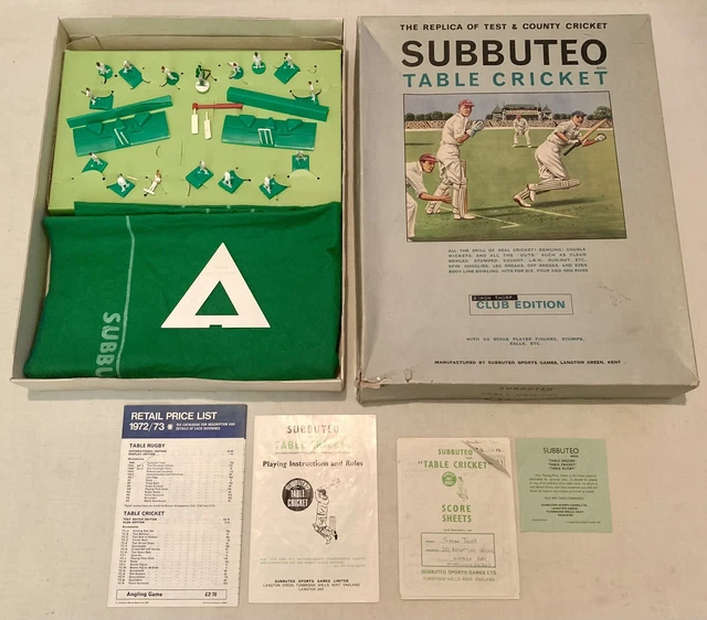 VINTAGE SUBBUTEO TABLE Cricket Club Edition Replica Test & County ...