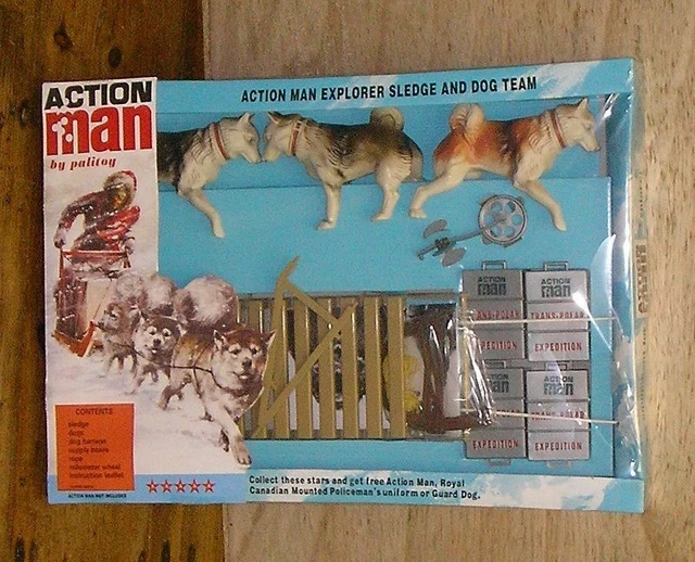 VINTAGE ACTION MAN 40th Carded/Boxed Explorer Sledge And Dog Team £48. ...