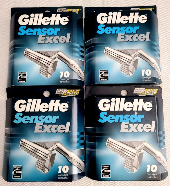 GILLETTE SENSOR EXCEL Refill Blades 40 Count Cartridge 4 Pack X 10 FREE ...