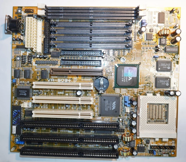 MAINBOARD PCI ISA SS7 FIC VA-503+ 1.2a 1M Cache PC Computer retro ...