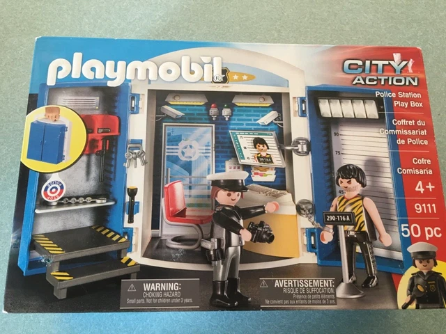 PLAYMOBIL CITY ACTION Police Station 9111 Play Box Building Set 50pc ...