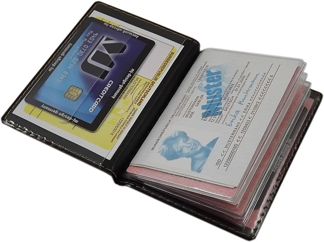 PORTA CARTE D'IDENTITÀ E Carte Di Credito Con 12 Scomparti Mj-Design ...