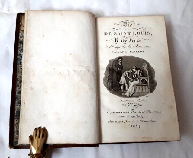 VIE DE SAINT Louis-Par Caillot-1828-Pleine Peau-Tr.b.etat-3 Gravures ...