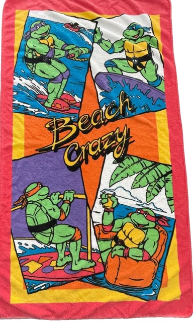 TEENAGE MUTANT NINJA Turtles Beach Towel 1990 Vintage Mirage Studios ...