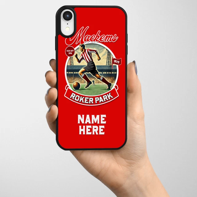 PERSONALISED SUNDERLAND IPHONE Case Football Nostalgia Hard Gel Phone ...