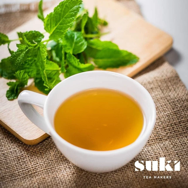 SUKI TEA PEPPERMINT Tea - Pack of 50 Pyramid Tea Bags - 100 percent ...