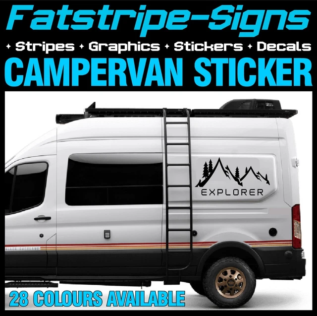 EXPLORER MOUNTAIN STICKERS Graphics Decals Campervan Motorhome Day Van ...