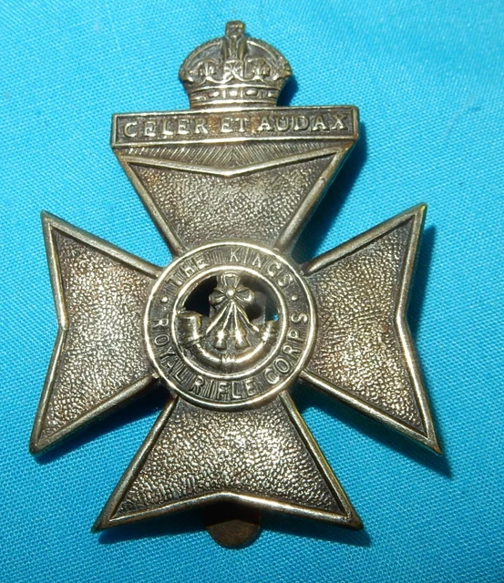 THE KINGS ROYAL Rifle Corps Krrc British Military Cap Badge Slider Kc ...