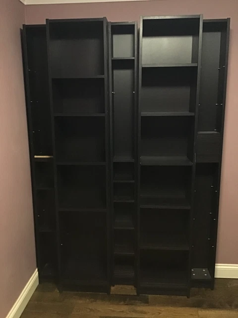IKEA &BILLY& & "Gnedby" Range Black Set of Bookcases L202 cm, W40 cm ...