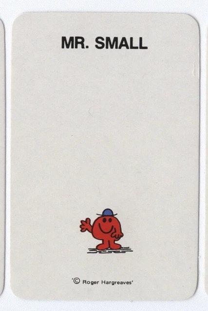 VINTAGE 70S MR MEN Mr Small Kids Children Newsagent Swap Card Roger ...