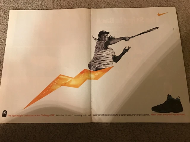 VINTAGE 1995 ANDRE AGASSI NIKE AIR CHALLENGE LWP Shoes Poster Print Ad ...