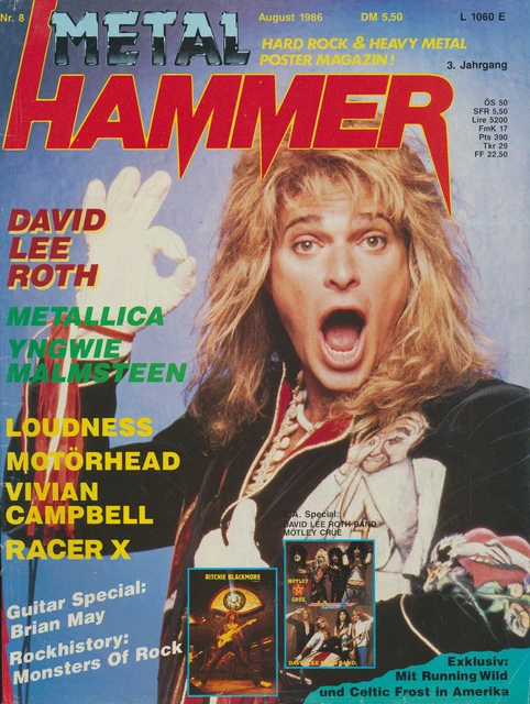 DAVID LEE ROTH - Metallica - Metal Hammer - August 1986 [Germany ...