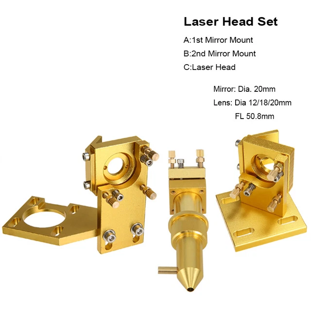 CO2 LASER HEAD Set 2030 4060 K40 Laser Engraving Cutting Machine Lens ...