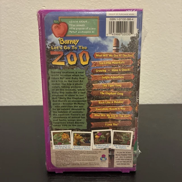 BARNEY - LETS Go to the Zoo VHS Brand New & Factory Sealed Purple ...