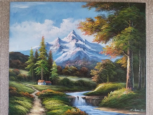 TABLEAU PEINTURE HUILE sur Toile Signé Harrison Paysage EUR 50,00 ...