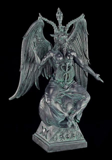 FIGURINE DE BAPHOMET - Antique Noir - Statue Diable Satan Lucifer ...