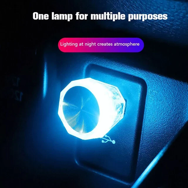 USB NIGHT LIGHT with Colorful Flashing Modes for Bedroom Car Portable ...
