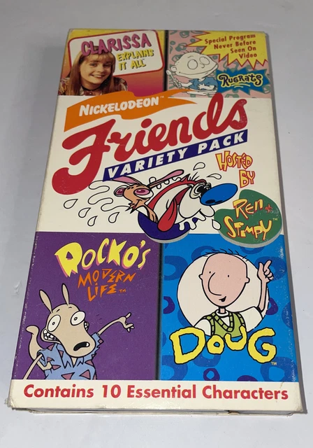 RARE NICKELODEON FRIENDS Variety Pack VHS Tape 1994 Doug Clarissa Rocko ...