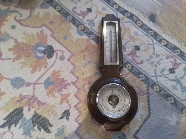 SB SHORTLAND ENGLISH Oak Wall Barometer Thermometer 1940's Untested £15 ...