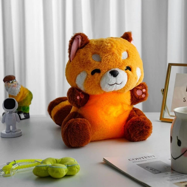 FOUR MODES BREATHING Red Panda Stuffed Animal Sound Sleeping Doll Kids ...