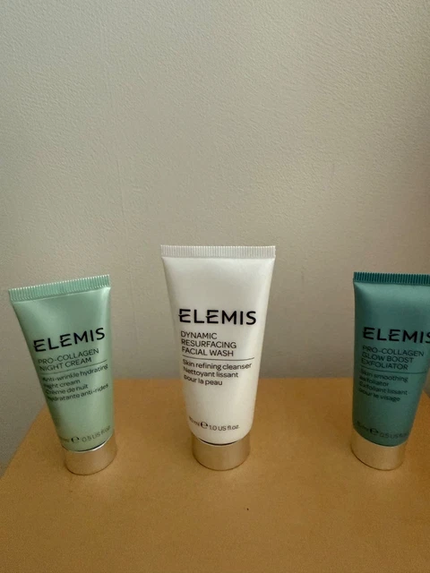 ELEMIS 30ML DYNAMIC Resurfacing Facial Wash- Pro-Collagen night cream Glow boost £16.12 ...