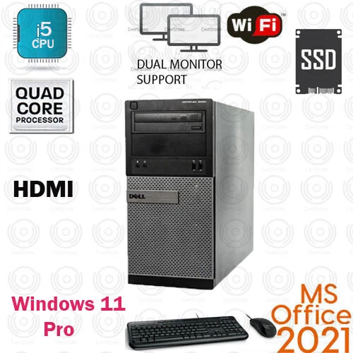 WINDOWS 11 PC Dell Desktop Computer PC DVD Core i5 SSD BÜRO 2021 EUR ...