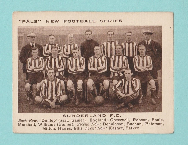 FOOTBALL - Pals New Football Series Card - Sunderland F. C. - 1922 EUR ...