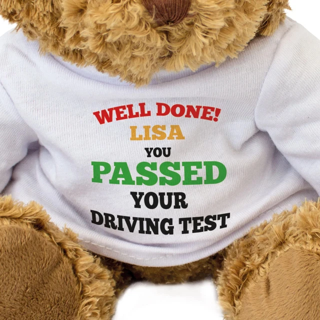 WELL DONE LISA YOU PASSED YOUR DRIVING TEST - Teddy Bear - Gift Present ...