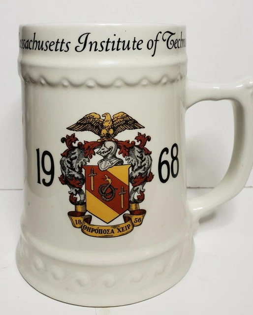 1968 MIT MASSACHUSETTS Institute of Technology Ceramic Beer Stein ...