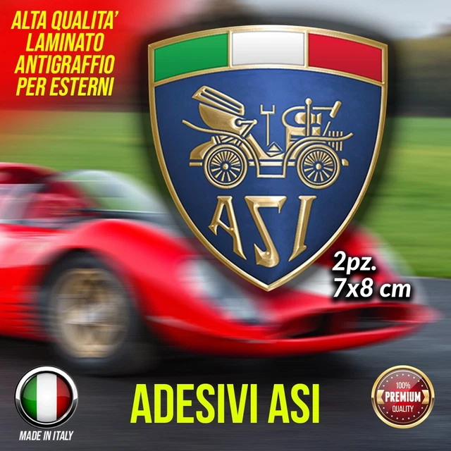 ADESIVI STICKERS ASI Esterno Auto Storiche 7x8 cm Fiat Lancia Alfa ...