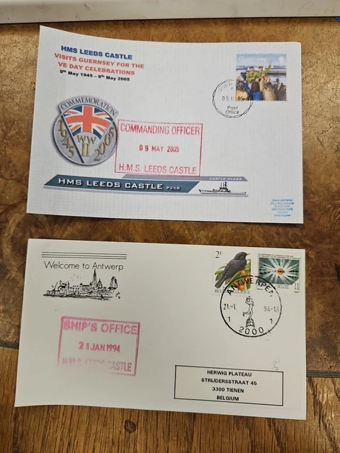 HMS LEEDS CASTLE 2 Covers Guernsey Antwerp F £4.20 - PicClick UK