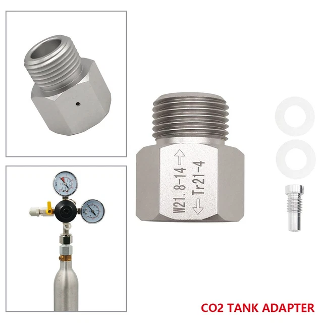 CO2 CYLINDER REGULATOR Adapter TR21-4 to W21.8 Connector for Sodastream Silver £9.54 - PicClick UK