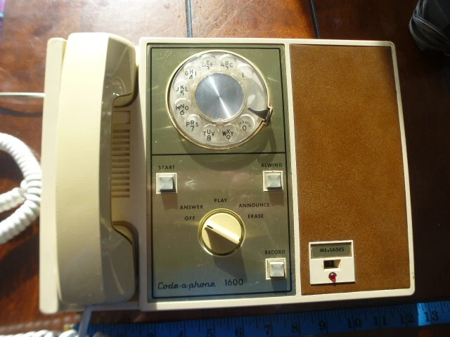 VINTAGE CODE A Phone 1600 Rotary Phone & Answering Machine, Works ...