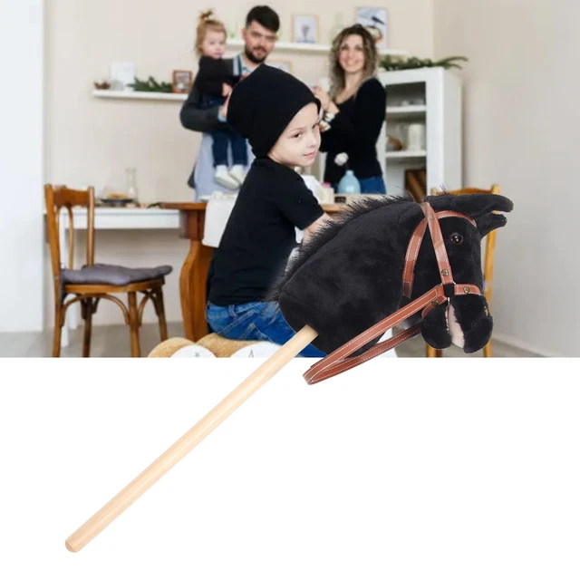 PLUSH HORSE RIDING Stick For Kids Balance Development Sturdy Wooden ...