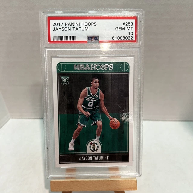 JAYSON TATUM ROOKIE RC 2017-18 Panini NBA Hoops #253 PSA 10 gemmes ...