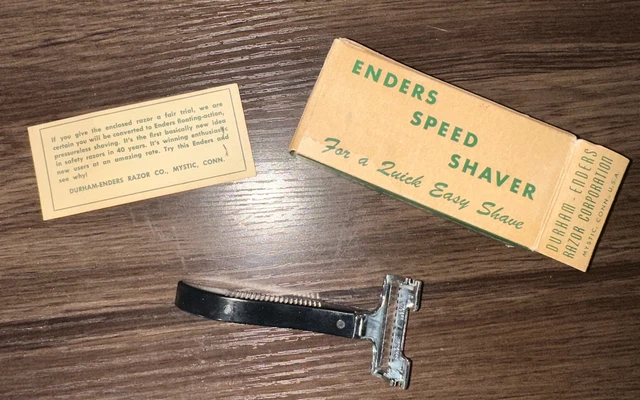 1930S ERA ENDERS Speed Shaver Razor, Blades, Insert, Box NEW $35.00 ...