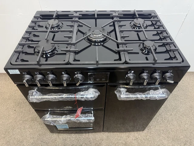 BELLING FARMHOUSE 90DF Dual Fuel Range Cooker - Black & Chrome £669.00 ...